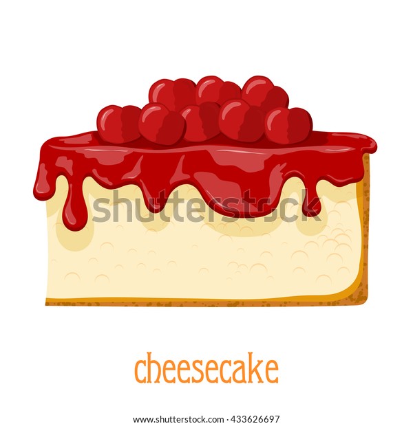Cartoon Cheesecake Bright Colored Cheesecake On Stock Vector (Royalty ...