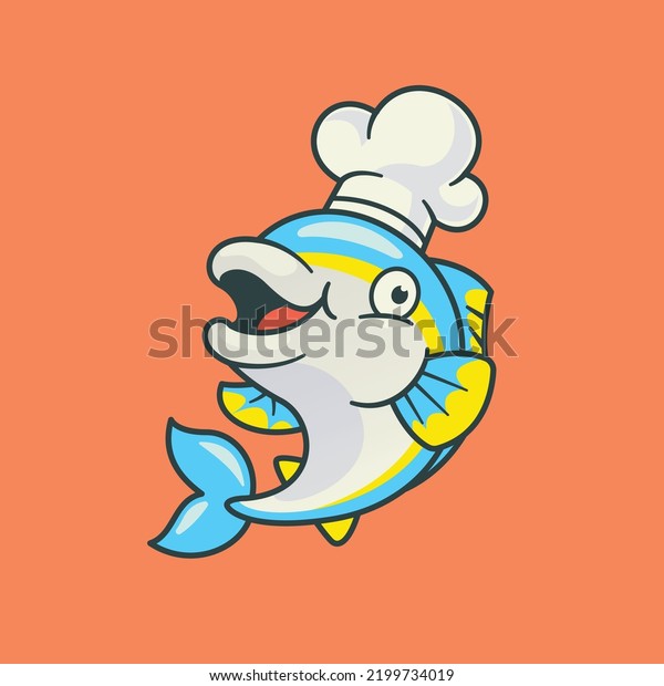 Cartoon Chef Fish Icon Illustration Stock Vector (Royalty Free ...