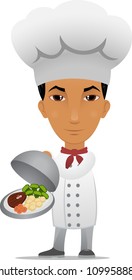 Cartoon Chef Main Course Stock Vector (Royalty Free) 109958885