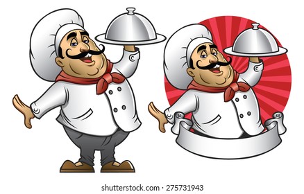 Cartoon Chef Presenting Dish 库存矢量图（免版税）275731943 | Shutterstock