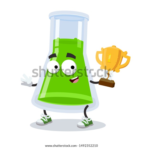 Cartoon Chemical Conical Erlenmeyer Flask Mascot Stock Vector (Royalty ...