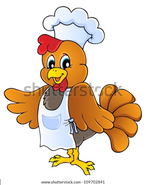 Cartoon Chicken Chef Vector Illustration: เวกเตอร์สต็อก (ปลอดค่า ...