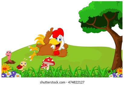 Cartoon Chicken Relaxing Stock Vector (Royalty Free) 474822127 ...