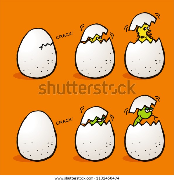 Cartoon Chicken Snake Egg Stock Vector (Royalty Free) 1102458494 ...