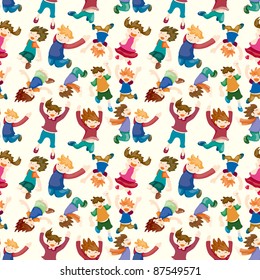 Cartoon Child Jump Seamless Pattern Stock Vector (Royalty Free ...