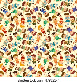 Cartoon Child Jump Seamless Pattern Stock Vector (Royalty Free ...