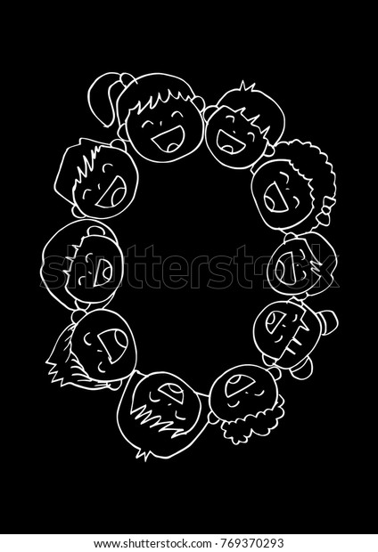 Cartoon Children Circle: vector de stock (libre de regalías) 769370293 ...