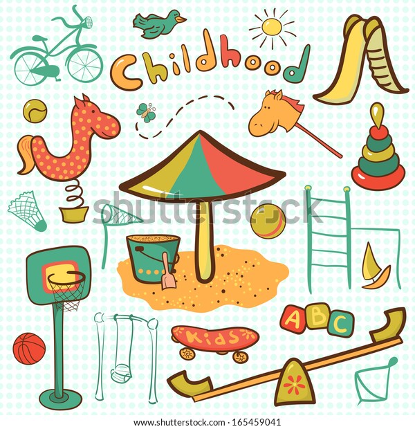 Cartoon Children Playground Icon Vector Ilustration Stock Vector ...