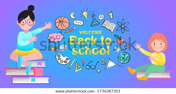 Cartoon Children Playing Welcome Back School Stock Vector (Royalty Free ...