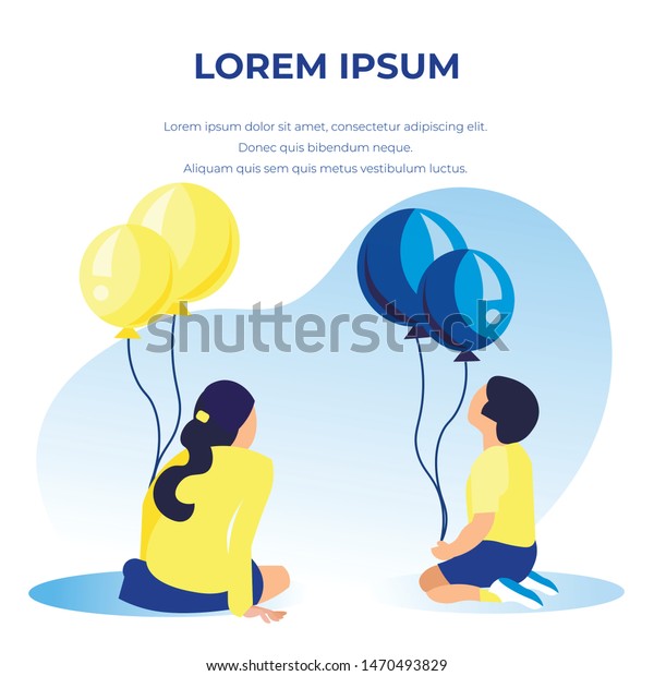 Cartoon Children Sitting Back Viewer Holding 스톡 벡터(로열티 프리) 1470493829 ...