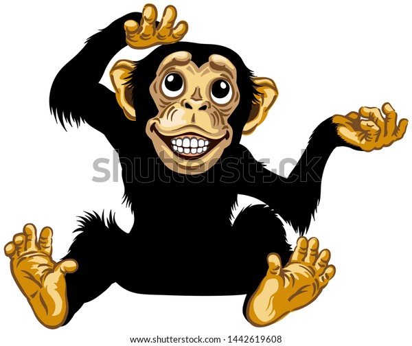 Cartoon Chimp Ape Chimpanzee Monkey Smiling Stock Vector (Royalty Free ...