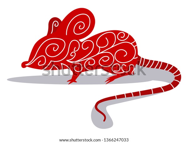 Cartoon Chinese Mouse Vector Illustartion On Stock Vector (Royalty Free ...