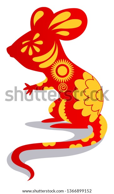 Cartoon Chinese Mouse Vector Illustartion On Stock Vector (Royalty Free ...