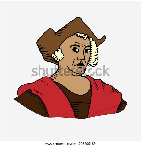Cartoon Christopher Columbus Columbus Day Hand Stock Vector (Royalty ...