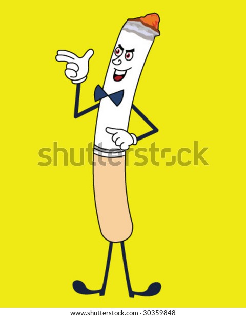 Cartoon Cigarette Angry Vector Illustration Stock Vector (Royalty Free ...