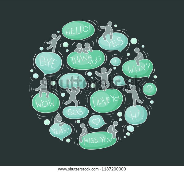 Cartoon Circle Illustration Speech Bubbles Comic Stock Vector (Royalty ...