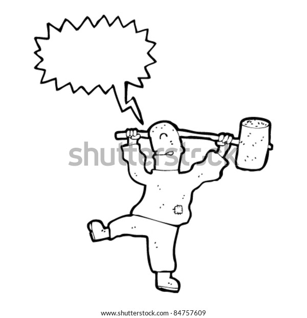 Cartoon Circus Man Huge Hammer Stock Vector (Royalty Free) 84757609 ...