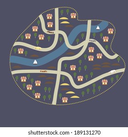 Cartoon City Map Stock Vector (Royalty Free) 189131270 | Shutterstock