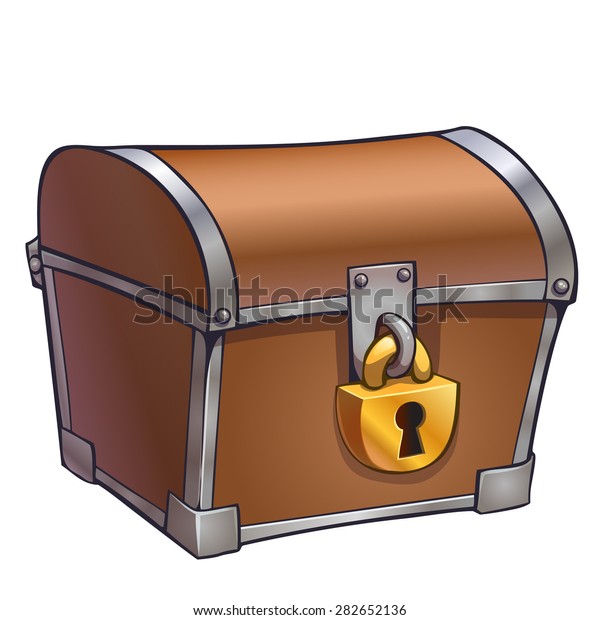 Cartoon Close Chest Golden Lock Stock Vector (Royalty Free) 282652136 ...