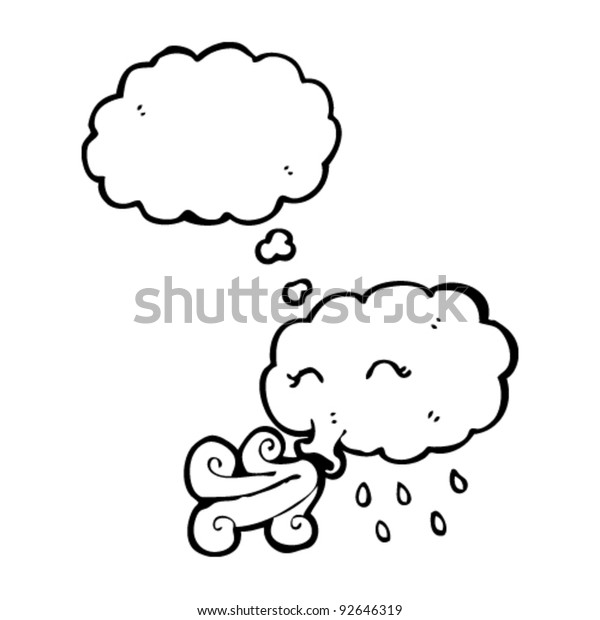 Cartoon Cloud Blowing Wind Stock Vector (Royalty Free) 92646319 ...
