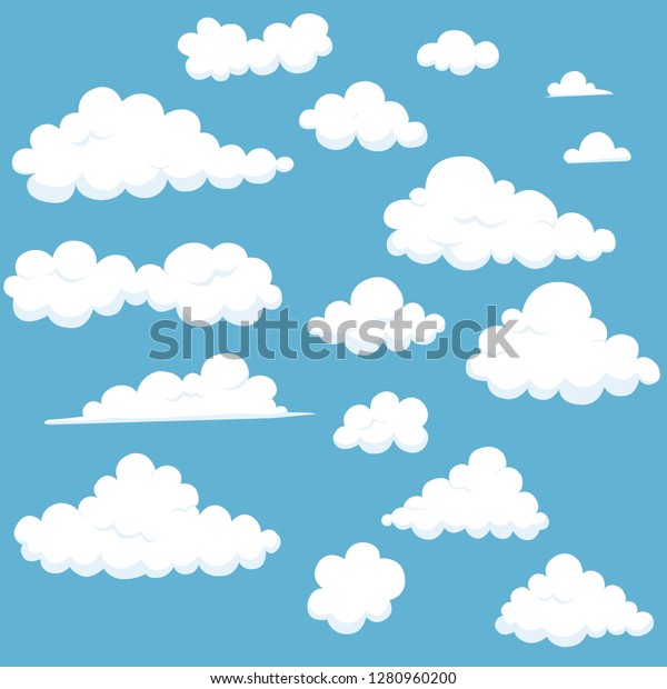 Conjunto de nubes de dibujos animados: vector de stock (libre de ...