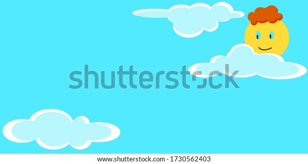 Cartoon Clouds Sun Blue Sky Background Stock Vector (Royalty Free ...
