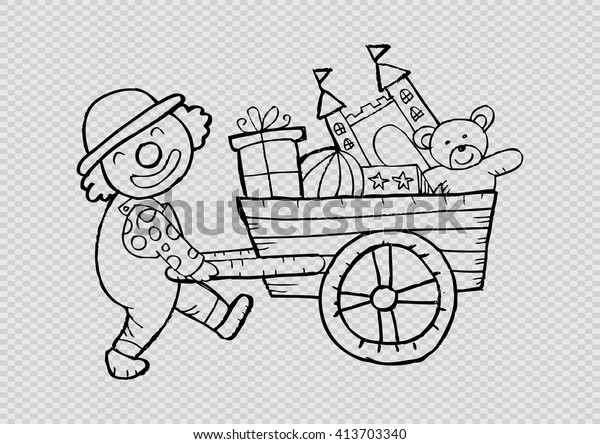 Cartoon Clown Cart 스톡 벡터(로열티 프리) 413703340 | Shutterstock