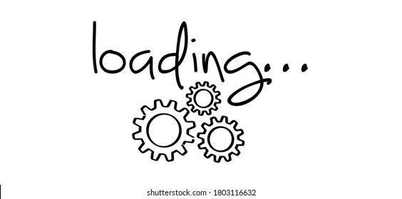 Cartoon Cogwheels Brain Loading Think Big Stock Vector (Royalty Free ...