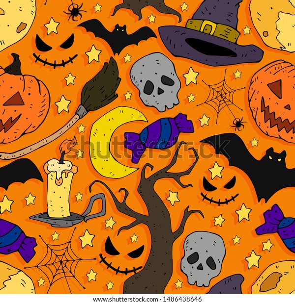 Cartoon Colorful Seamless Festive Pattern Thematic Stock Vector ...