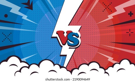 Cartoon Comic Background Fight Versus Logo Stock Vector (Royalty Free ...