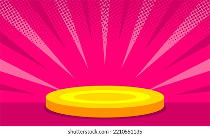 Cartoon Comic Blank Podium Background Stock Vector (Royalty Free ...