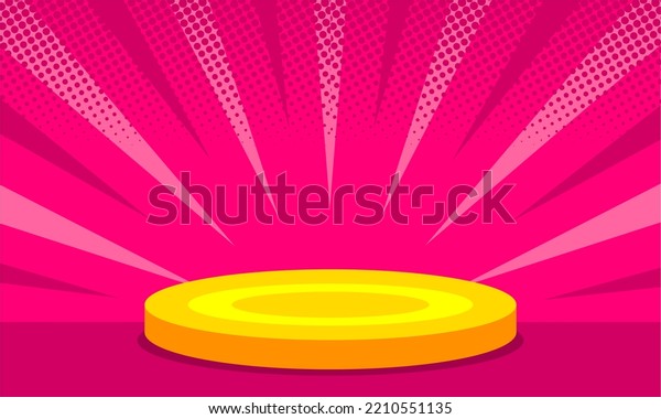 Cartoon Comic Blank Podium Background Stock Vector (Royalty Free ...
