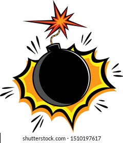 Cartoon Comic Bomb Vector Illustration Stock Vector (Royalty Free ...