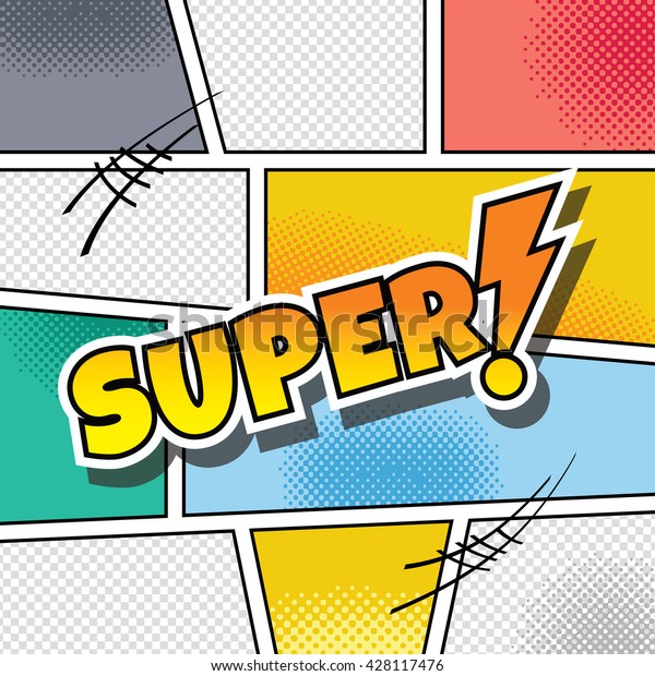Cartoon Comic Book Template Theme Vector Stock Vector (Royalty Free ...