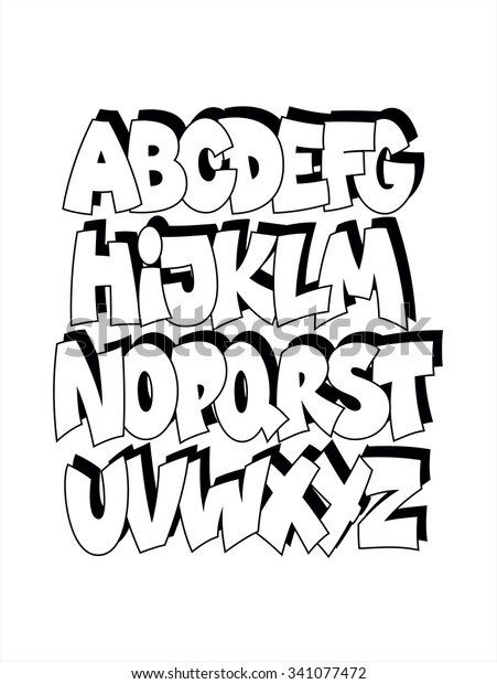 Cartoon Comic Graffiti Font Alphabet Vector: vetor stock (livre de ...