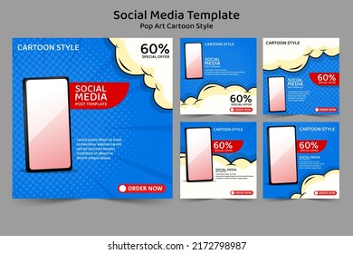 Cartoon Comic Style Banner Post Template Stock Vector (Royalty Free ...