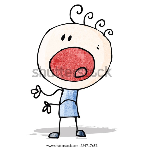 Cartoon Complaining Doodle Man Stock Vector (Royalty Free) 224717653