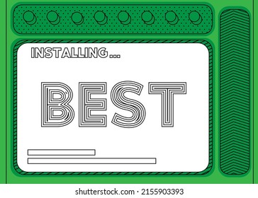 Cartoon Computer Word Best Message Screen Stock Vector (Royalty Free ...