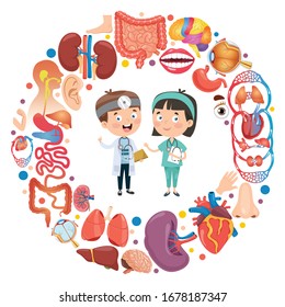 Cartoon Concept Human Organs Stock Vector (Royalty Free) 1678187347 ...