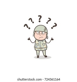 Cartoon Confused Army Man Vector Stock Vector (Royalty Free) 724361164 ...