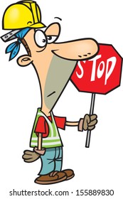 Cartoon Man Stop Sign Stock Vector (Royalty Free) 616458335 | Shutterstock