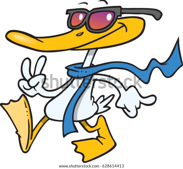 Cartoon Cool Duck Stock Vector (Royalty Free) 628614413