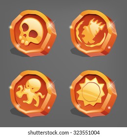 Cartoon Copper Coins Vector Illustration: vector de stock (libre de ...