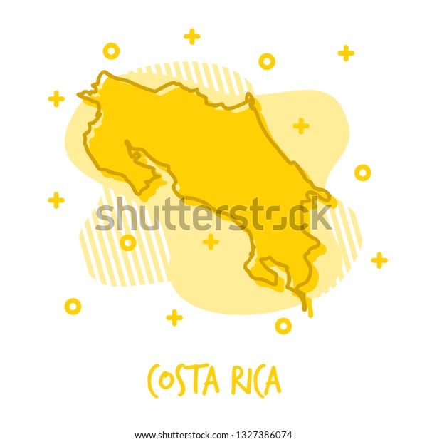 Cartoon Costa Rica Map Stock Vector (Royalty Free) 1327386074 ...