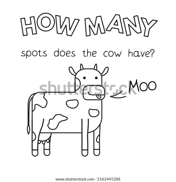 Cartoon Cow Counting Game Vector Coloring Stock Vector (Royalty Free ...