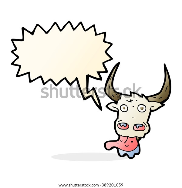 Cartoon Cow Face Speech Bubble Stock Vector (Royalty Free) 389201059