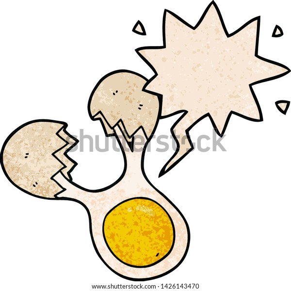 Cartoon Cracked Egg Speech Bubble Retro: เวกเตอร์สต็อก (ปลอดค่า ...
