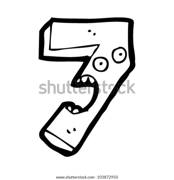 Cartoon Crazy Number Seven Stock Vector (Royalty Free) 103872950 ...