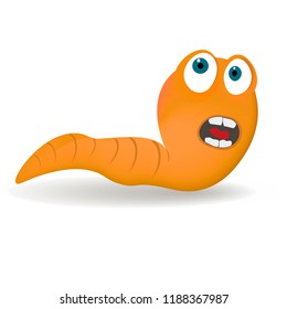 Cartoon Crazy Worm Isolated On White: Vector có sẵn (miễn phí bản quyền ...