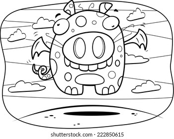 Cartoon Creativity Monster Floating Air Stock Vector (Royalty Free ...